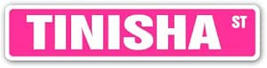 Amazon.com: Tinisha Street Sign Childrens Name Room Sign | Indoor ...