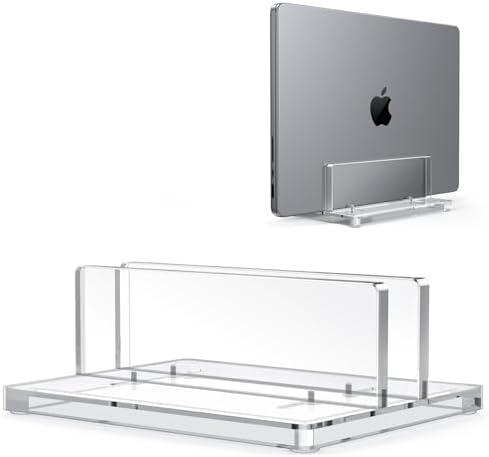 Amazon.com: OMOTON Vertical Laptop Stand for Desk, Acrylic Single ...