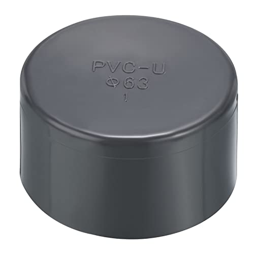 PATIKIL 63mm UPVC Pipe End Cap Fitting, Furniture Grade Plug Coupling ...