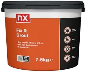 NX Dual Purpose Fix & Grout Ready mixed Brilliant white Wall tile ...