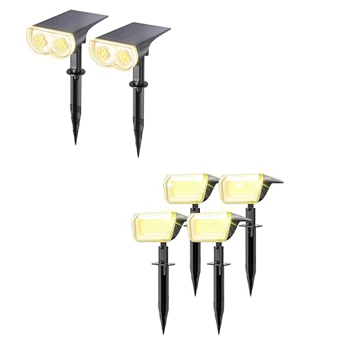 Linkind Solar Spotlights Outdoor, 10 Lighting Modes Color Changing ...