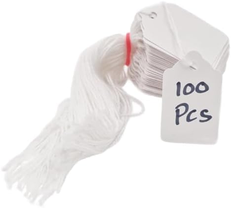 100 Quality White Strung Tags 37mm x 24mm from MacIntyre : Amazon.co.uk ...