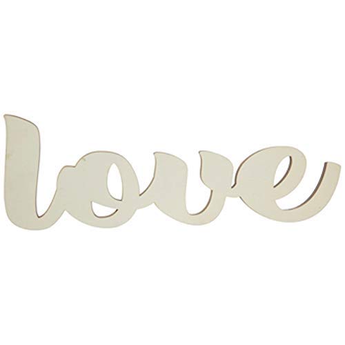 Amazon.com: Love Sign Script Wood Letters Cutouts Wooden Wall Decor ...