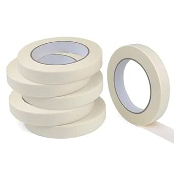 Masking Tape 1 inch, 6-Pack White Masking Tape Bulk Multi Pack, General ...