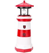 Amazon.com: ROSYCOUD 18" Solar Lighthouse with Rotating Beacon,Big Solar Powered Lighthouse ...