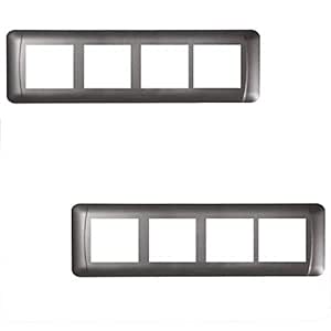 Havells ORO 8 Module Vertical Cover Plate (Magnesium Grey, Pack of 2 ...