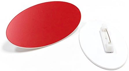 Amazon.com : Oval Name Badge Blanks with Pin - 10 Pack (Red) : Office ...