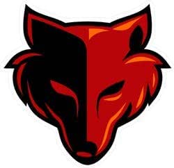 Black and Red Wolf Head Mascot - Pack of 4 - StickerVinyl Waterproof ...