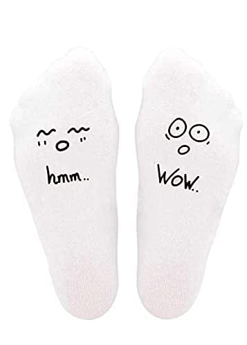 Amazon.com: Hmm Wow Feeling Mood socks cute face socks hospital socks ...