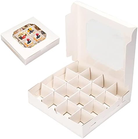 Youyijia 40PCS Cardboard Cupcake Box Dessert Divider Box with ...