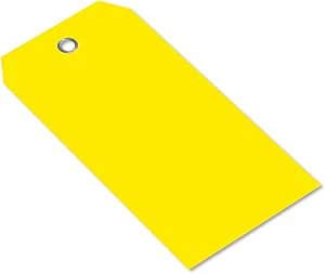 Amazon.com : SmartSign 25-Pack Yellow Plastic Tags with Pre-Punched ...