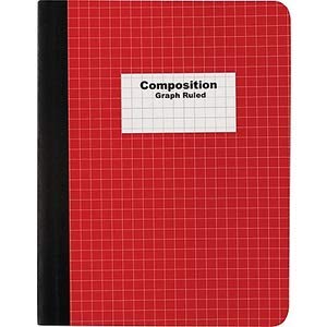 Staples Graph Composition Book, 9.75" x 7.5" Graph Paper Notebook (Red ...