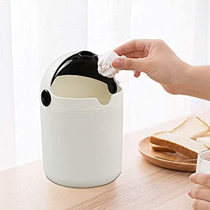 ADBHUTANAND® Push-button Mini Desktop Dustbin with lid, Small Trash Bin ...