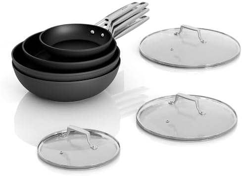 Amazon.com: MsMk Non Stick Pans Set 7-Piece, 8, 10, 12 Inch Frying Pans ...
