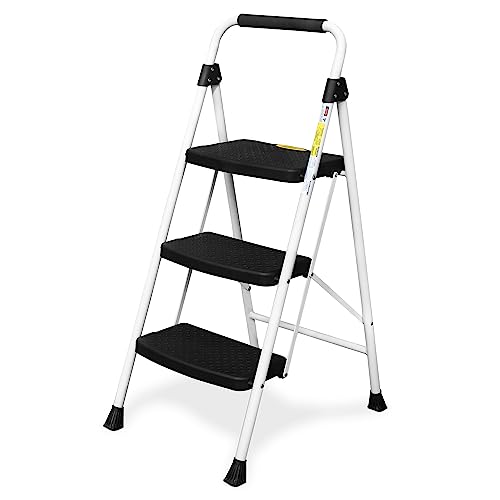 HBTower Folding 3 Step Ladder with Unique Snap-Lock Design for sale ...