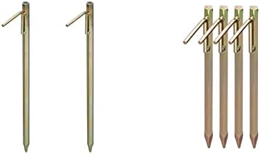 Relaxdays Bodenanker 4er Set, Erdanker für Harte Böden, 30,5 cm, Gold ...