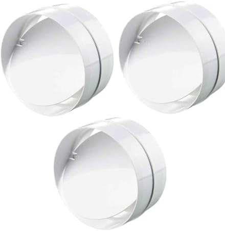 Pack of 3 Connector with Backdraught Shutter 100mm - 4 inch Non-Return ...