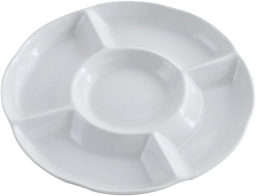Amazon.com | DOITOOL Divided Serving Dish Plastic Round Relish Platter ...