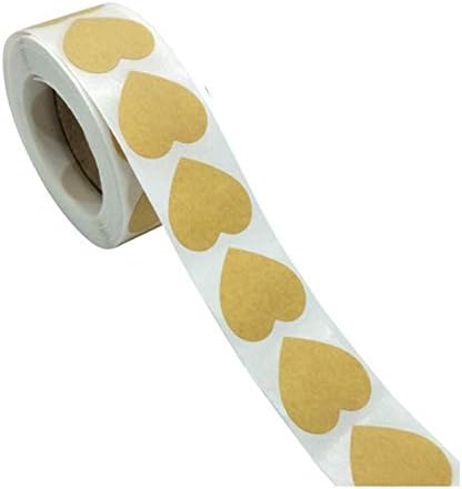 500 Pcs Heart Shape Stickers, Matte Brown Adhesive Heart Shape Paper ...