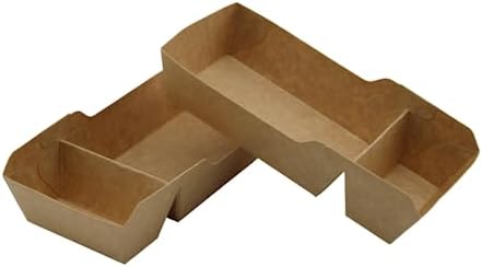 Enpack Snackschalen 9x18x3, 5 cm aus Kraftpapier 500 Stück - Einweg Pommesschalen - Pommes ...