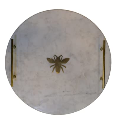 Buy Handmade Marble Brass Inlay Platter Online at Low Prices in India ...