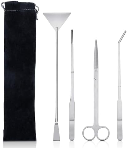 Stainless Steel Aquarium Aquascaping Kit Aquarium Tank Aquatic Plant Tools Sets Tweezers Scissor ...