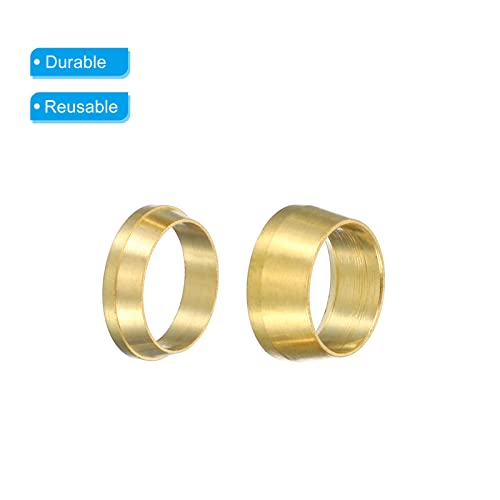PATIKIL 10mm Tube OD Brass Compression Sleeves Ferrules 5Set Double ...
