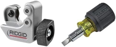 RIDGID Close Quarters Tubing Cutter Bundle with Klein 6-in-1 Stubby ...
