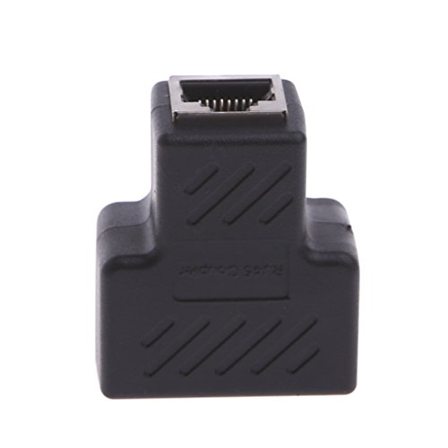 XusLFR 1 to 2 Ways Ethernet Cable RJ45 Female Splitter Connector