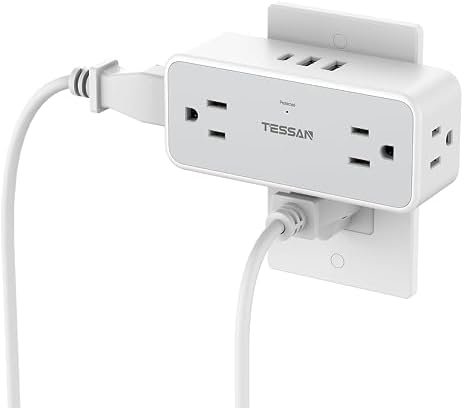Multi Wall Plug Outlet Extender, TESSAN Multiple Plug Extension Block ...