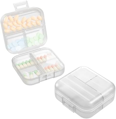 Amazon.com: Small Travel Pill Box, Double Layer 7-Compartments Pill ...