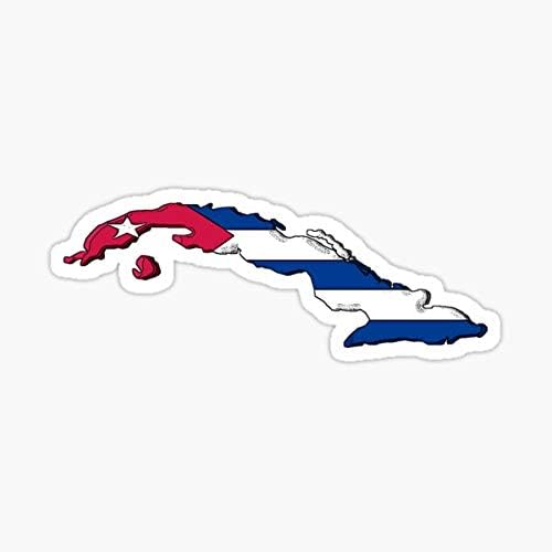 Amazon.com - Cuba Map with Cuban Flag Sticker - Sticker Graphic - Auto ...