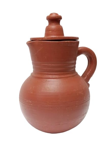 Handmade Terracotta Clay Classic Water jug 1.7 Liter : Amazon.in: Home ...
