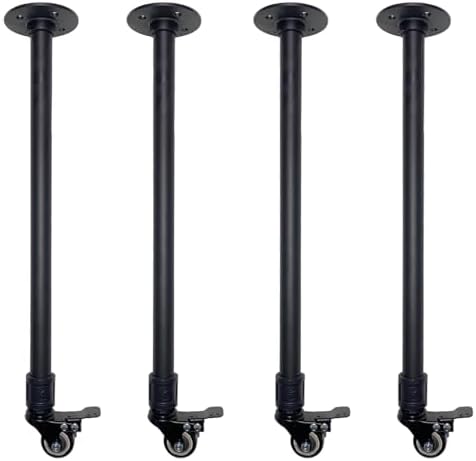Amazon.com: IFYISUN Industrial Pipe Table Leg Set with Casters, Black ...