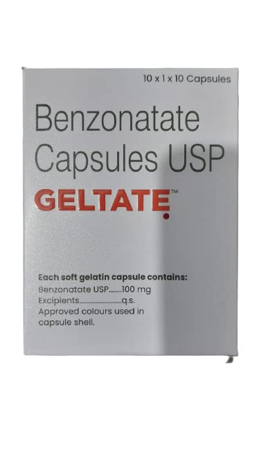 Buy BENZONATATE CAPSULES USP GELTATE,EACH SOFT GELATIN CAPULE CONTAINS ...