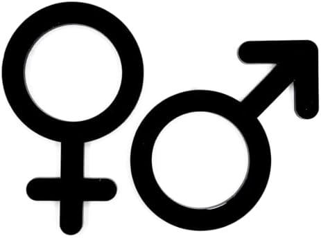 ENDS CUT Targhetta Adesiva per Bagno Simbolo Uomo + Donna, Targa in ...