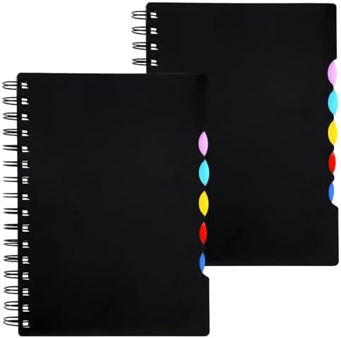 Amazon.com : EOOUT 2 Pack 5 Subject Notebook, A5 Spiral Notebook ...