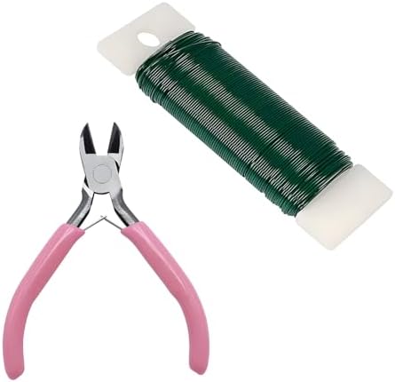 Florist Wire with Cutter,Floral Arrangement Kit - Green Wreath Wire and ...