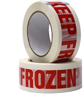 Amazon.com: “KEEP FROZEN” in Red Letters on White Tape Preprinted ...