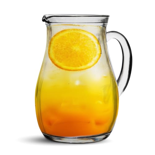 Amici Home Roxy Small Glass Pitcher - 9 Oz Mini Jug with Handle & Spout ...