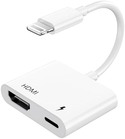 Lightning to HDMI Adapter, No Power Needed 1080P Screen Converter with ...
