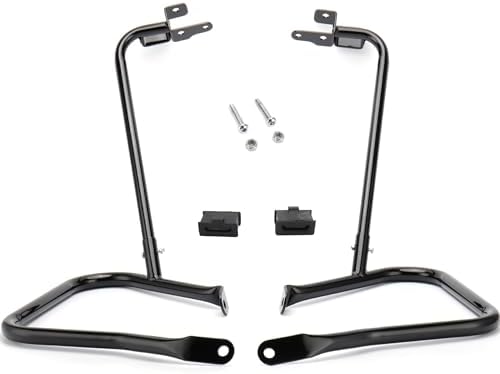 Gloss Black Rear Saddlebag Guards Support Kit Harley Davidson Touring ...