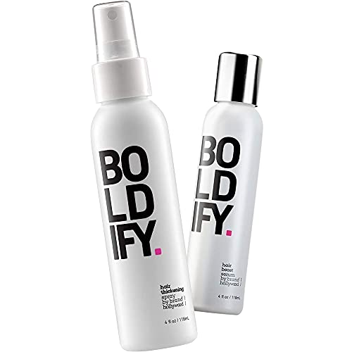Boldify Thickening Spray + Hair Thickening Serum Plump & Protect Bundle ...