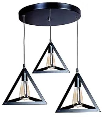 Buy Bryte syn Hanging Pendant Triangle Ceiling Light, (Black) Online at ...