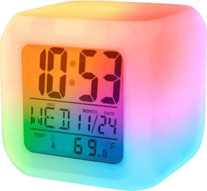 Buy Digital 7 Color Changing Alarm Clock, LED Digital Alarm Clock with ...