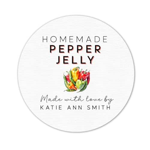 Amazon.com: Homemade Pepper Jelly Labels – Personalized 2" Round ...