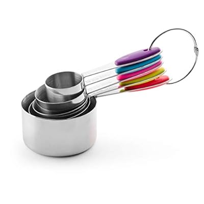 Bellemain Measuring Cups (Stainless Steel with Colored Handles, 5 piece ...