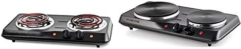Amazon.com: OVENTE Electric Countertop Double Burner Cooktops with Cast ...