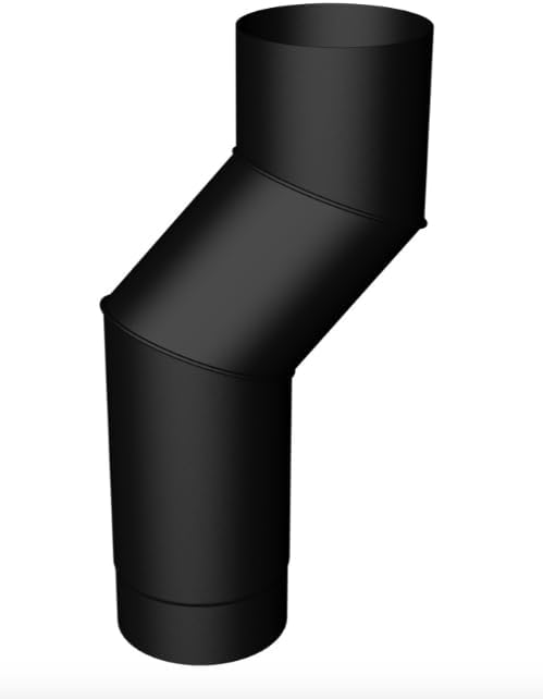 RHINO FLUES - 5 Inch (125mm) Offset Double Bend Stove Flue Pipes Matt ...