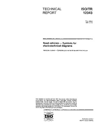 ISO/TR 12343:1997, Road vehicles - Symbols for electrotechnical ...